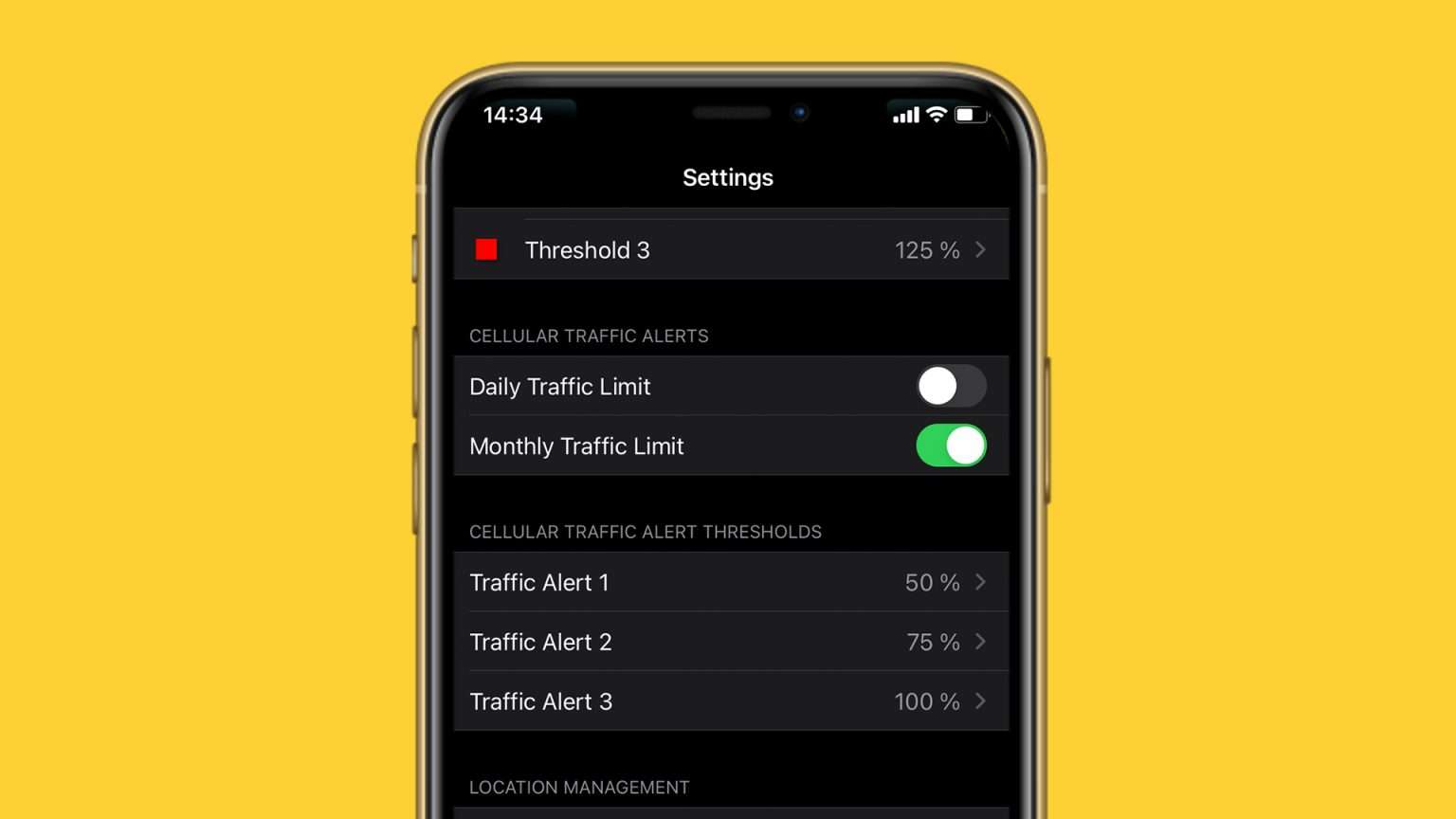 How to set Data limit warning on iPhone or iPad