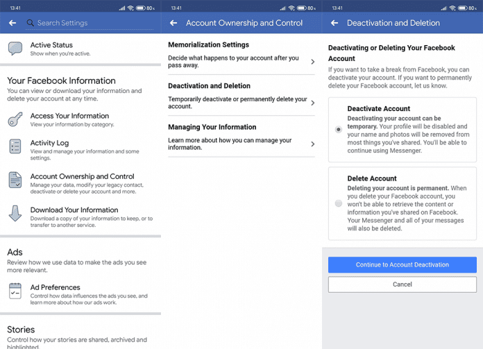 How to deactivate Facebook Messenger on Android