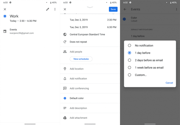How to manage Google Calendar notifications on Android