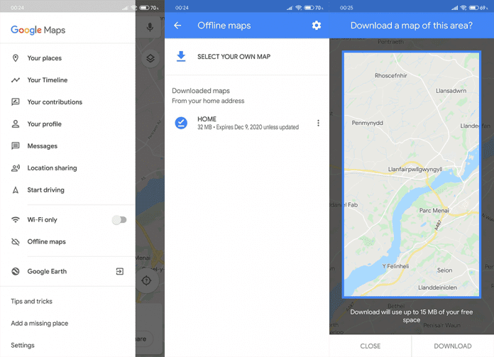 How to use Offline Google Maps on Android