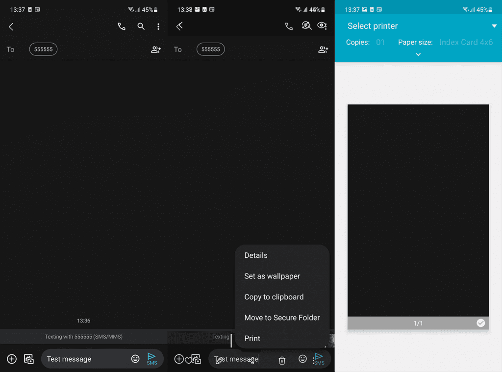 How to print out text messages on Android and iOS
