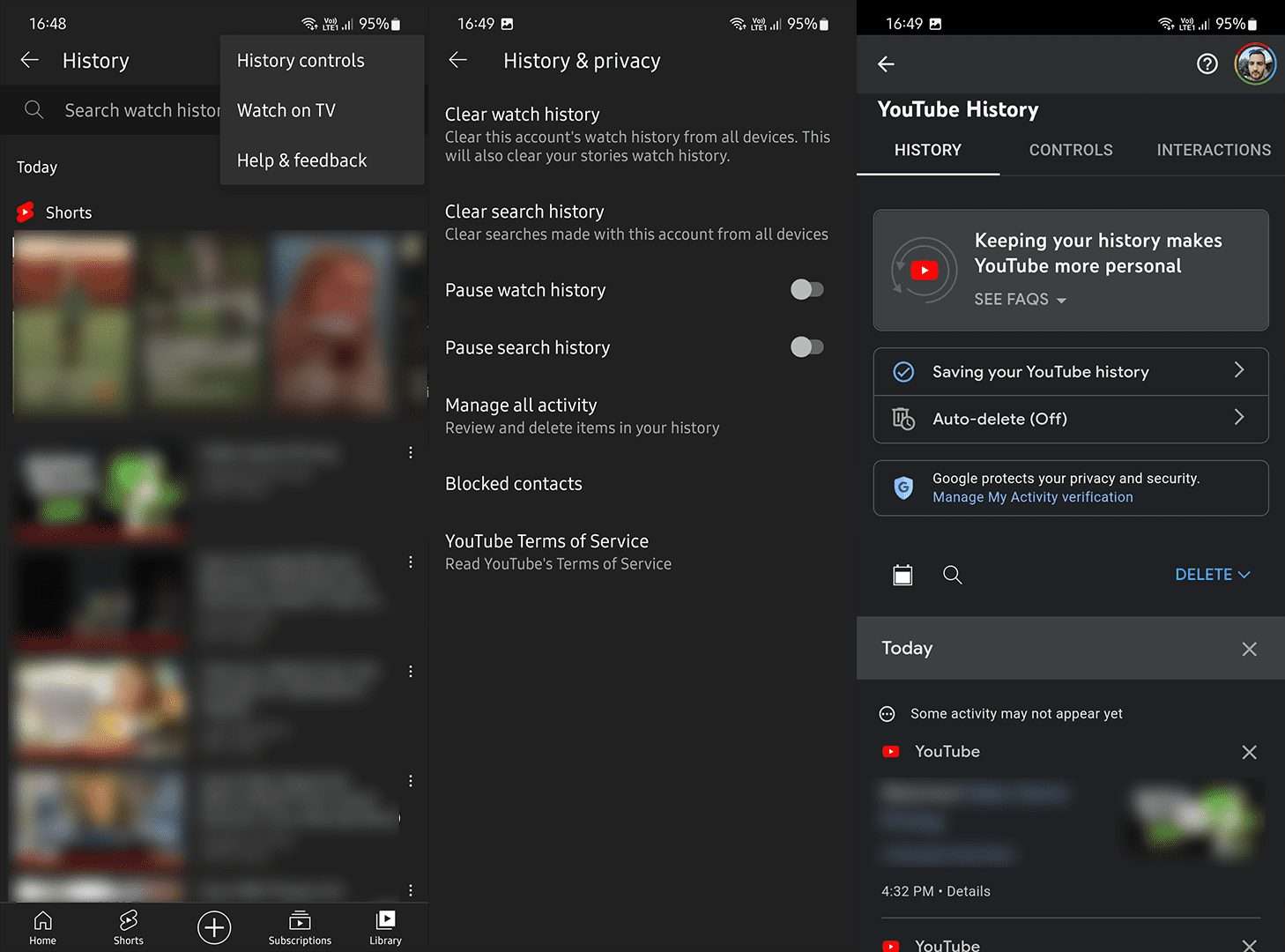 How to search YouTube Watch History by date